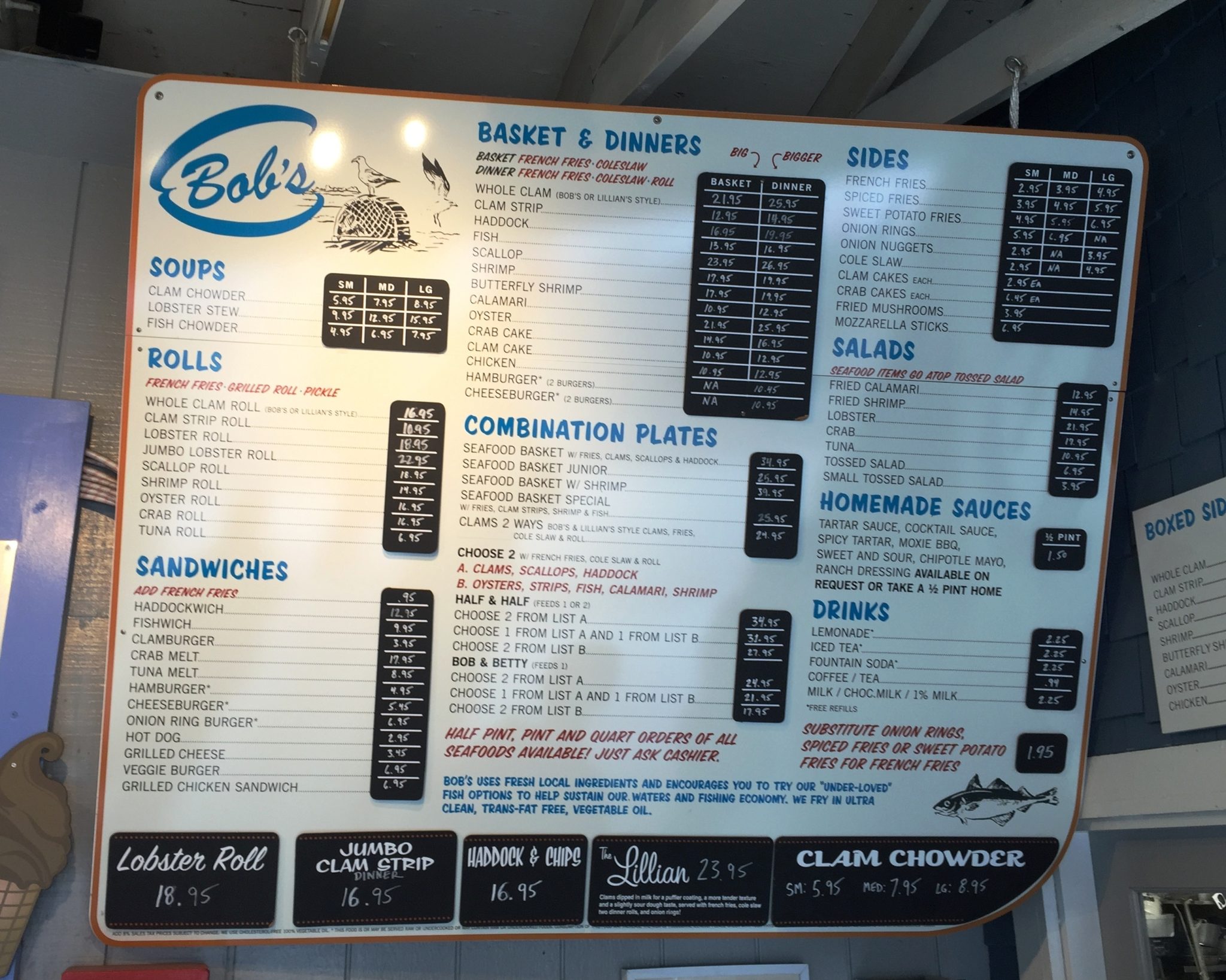 Bob’s menu – Easin' Along